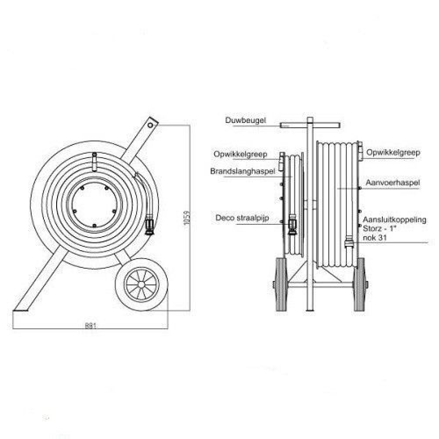 Aanduidingslabel brandslanghaspel gebruiksaanwijzing | Brandblussershop