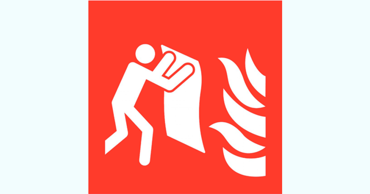 Pictogram Blusdeken sticker diverse maten | Brandblussershop